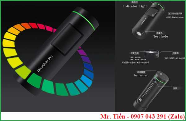 Máy đo màu thông minh Color Meter Pro hãng CHN, Bút đo so màu mini